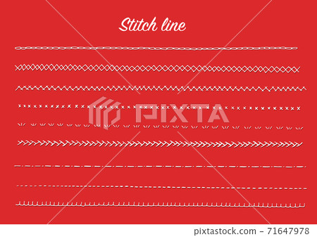Cute stitch line material - Stock Illustration [71647978] - PIXTA