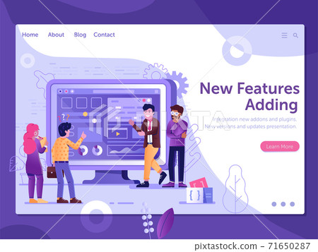 Web Site New Features Presentation Flat Concept - Stock Illustration ...