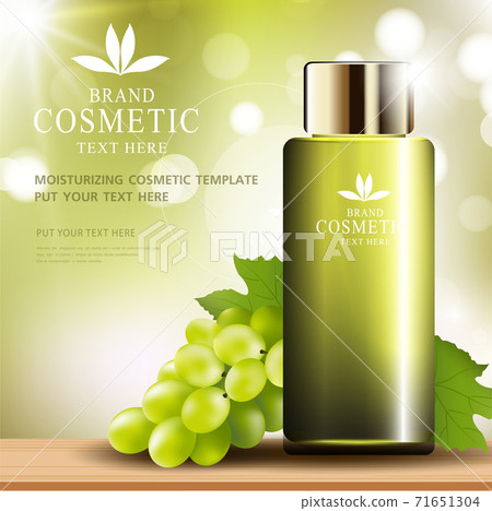 Grape seed skin care cosmetic product poster,... - Stock Illustration ...