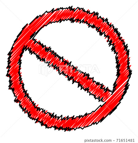 Brush painted sign no, hand drawn style... - Stock Illustration ...