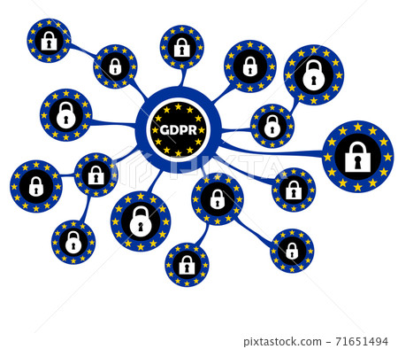 Gdpr concept, data protection, lock locked - Stock Illustration ...