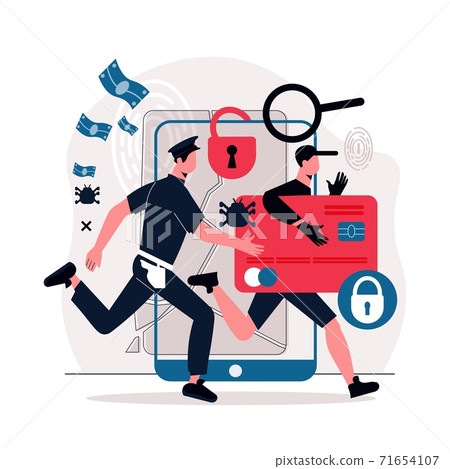 Hacker Flat Illustration - Stock Illustration [71654107] - PIXTA