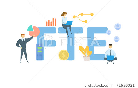 FTE, Full Time Employee. Concept with keywords,... - Stock Illustration ...