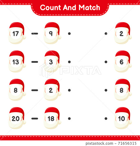 Count and match, count the number of Santa... - Stock Illustration ...
