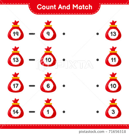 Count and match, count the number of Santa... - Stock Illustration ...