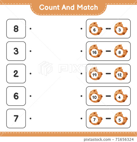 Count and match, count the number of Cookies... - Stock Illustration ...