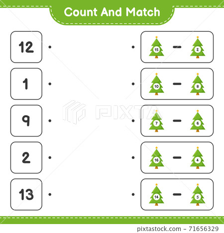 Count and match, count the number of Christmas... - Stock Illustration ...