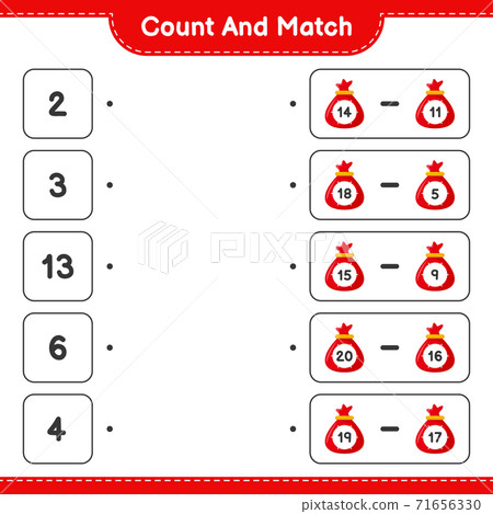 Count and match, count the number of Santa... - Stock Illustration ...