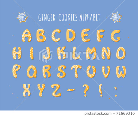 Ginger Cookies Alphabet. Set with British letters - Stock Illustration ...