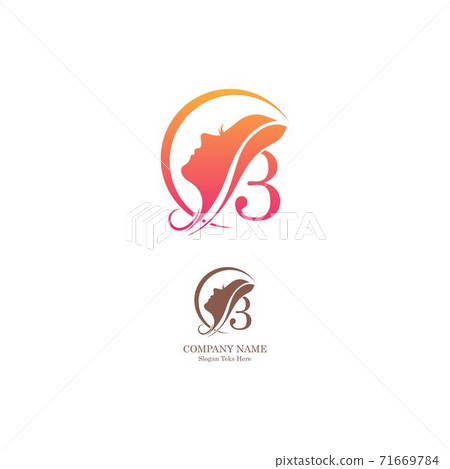 Beautiful face logo number 3 icon in front design - Stock Illustration ...