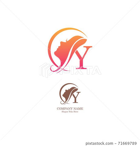 Beautiful face logo letter Y icon in front design - Stock Illustration ...