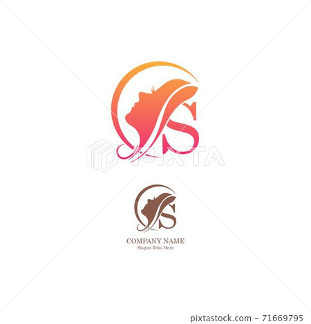 Beautiful face logo letter S icon in front design - Stock Illustration ...
