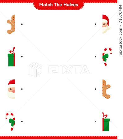 Match the halves. Match halves of Christmas... - Stock Illustration ...