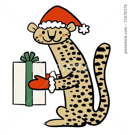 Illustration of Santa Claus cheetah - Stock Illustration [71676378] - PIXTA