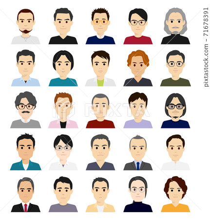 Middle-aged male avatar icon front - Stock Illustration [71678391] - PIXTA