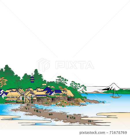 Katsushika Hokusai image Soshu Ejima bright... - Stock Illustration [71678769] - PIXTA