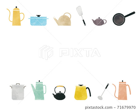 Watercolor hand-painted style cute cooking... - Stock Illustration ...