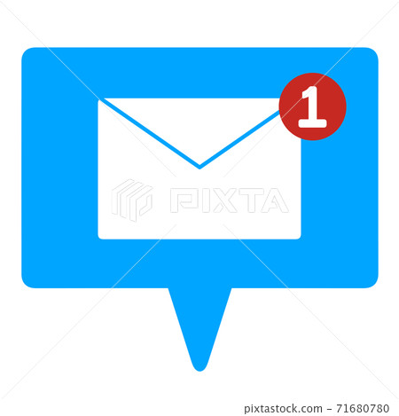 Email app icon that received a new email - Stock Illustration [71680780 ...