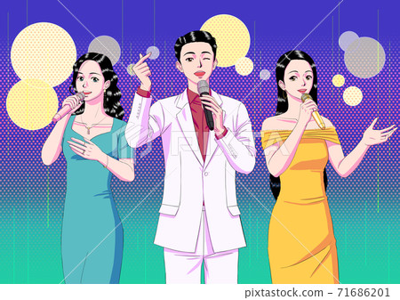 Musicians performing on stage cartoon...-插圖素材 [71686201] - PIXTA圖庫