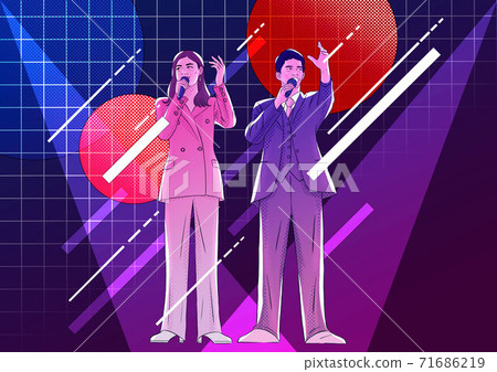 Musicians performing on stage cartoon... - Stock Illustration [71686219 ...