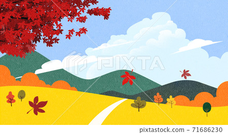 Beautiful autumn landscape 002 - Stock Illustration [71686230] - PIXTA