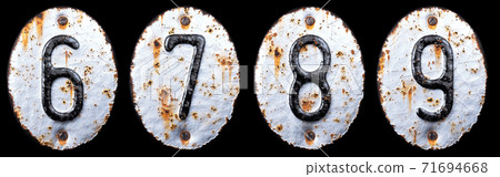 3D render set of numbers 6, 7, 8, 9 made of... - Stock Illustration ...