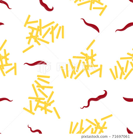 Yellow French Fries and Ketchup Texture. Fry... - Stock Illustration ...