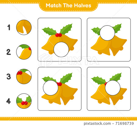 Match the halves. Match halves of Christmas... - Stock Illustration ...