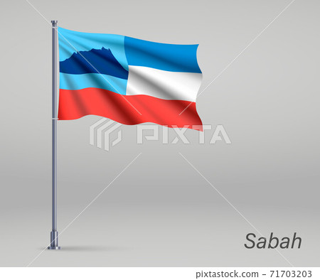 Waving flag of Sabah - state of Malaysia on... - Stock Illustration [71703203] - PIXTA