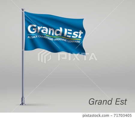 Waving flag of Grand Est - region of France on... - Stock Illustration ...