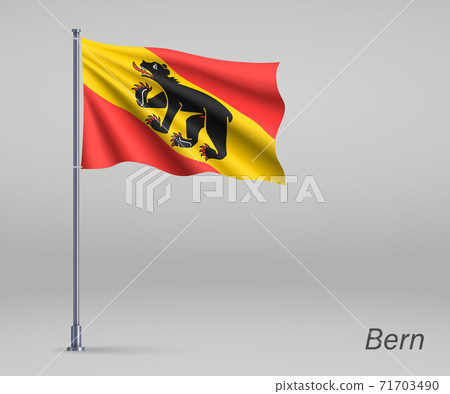 Waving flag of Bern - canton of Switzerland on... - Stock Illustration ...