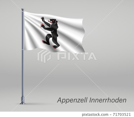 Waving flag of Appenzell Innerrhoden - canton... - Stock Illustration ...