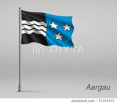 Waving flag of Aargau - canton of Switzerland... - Stock Illustration ...