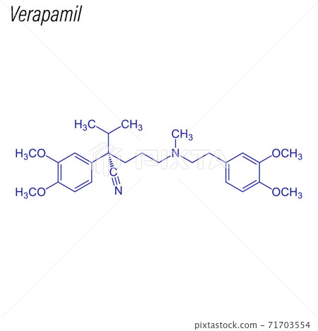 Vector Skeletal formula of Verapamil. Drug... - Stock Illustration ...