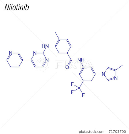Vector Skeletal formula of Nilotinib. Drug... - Stock Illustration ...