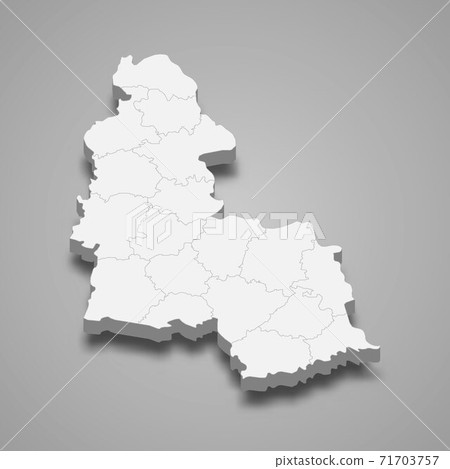 3d isometric map of Sumy oblast is a region of... - Stock Illustration ...