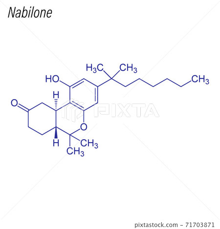 Vector Skeletal formula of Nabilone. Drug... - Stock Illustration ...