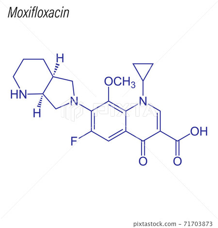Vector Skeletal formula of Moxifloxacin. Drug... - Stock Illustration ...