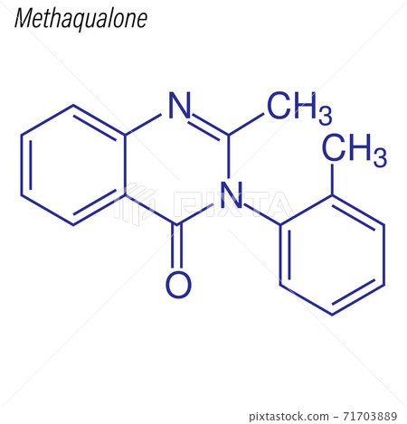 Vector Skeletal formula of Methaqualone. Drug... - Stock Illustration ...