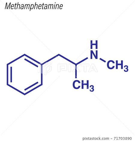 Vector Skeletal formula of Methamphetamine.... - Stock Illustration ...