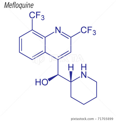 Vector Skeletal formula of Mefloquine. Drug... - Stock Illustration ...