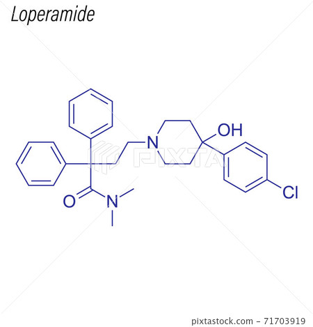 Vector Skeletal formula of Loperamide. Drug... - Stock Illustration ...
