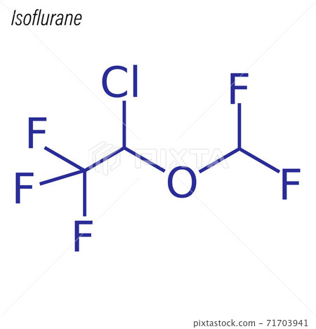 Vector Skeletal formula of Isoflurane. Drug... - Stock Illustration ...
