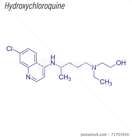 Vector Skeletal formula of Hydroxychloroquine.... - Stock Illustration ...