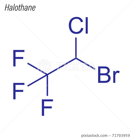 Vector Skeletal formula of Halothane. Drug... - Stock Illustration ...