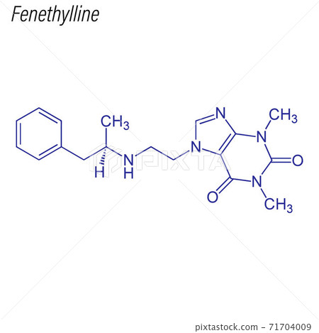 Vector Skeletal formula of Fenethylline. Drug...-插圖素材 [71704009] - PIXTA圖庫