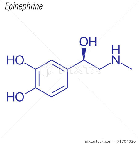 Vector Skeletal formula of Epinephrine. Drug... - Stock Illustration ...