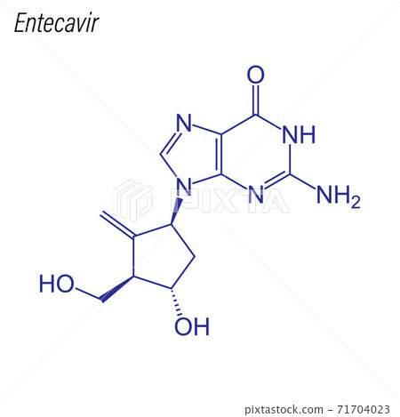 Vector Skeletal formula of Entecavir. Drug... - Stock Illustration ...