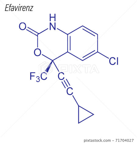 Vector Skeletal formula of Efavirenz. Drug... - Stock Illustration ...