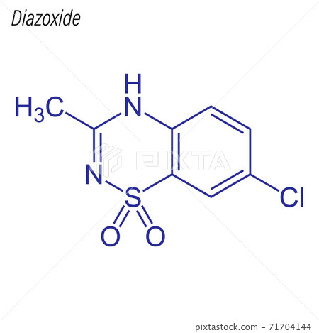 Vector Skeletal formula of Diazoxide. Drug... - Stock Illustration ...